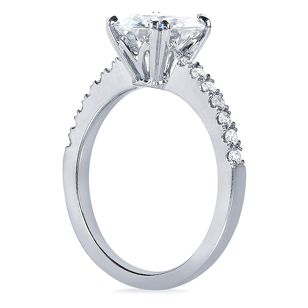Kobelli Moissanite and Lab Grown Diamond Engagement Ring 2 1/10 CTW 14k White Gold (GH/VS, DEF/VS), 8