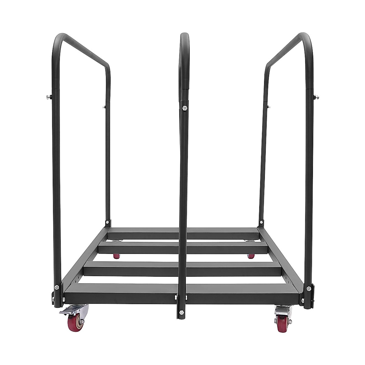 LIYUANJUN Folding Table Cart with Wheels, 45×33×39 Inch Table Trolley for 10 Folable Table Capacity Practical Handle Heavy Duty Panel Dolly for Schools Offices Homes, Black
