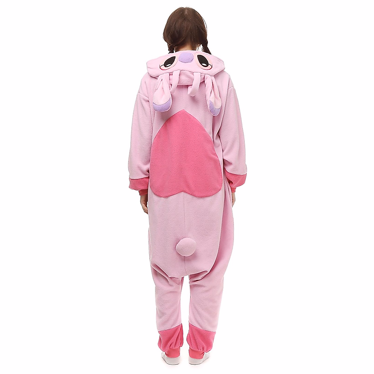 GLGCOS Pink Stitch Onesie Costume for Women Men Unisex Adult Halloween Christmas Party Pajamas X-Large