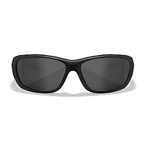 Wiley X WX Gravity Sunglasses, Safety Glasses for Men and Women, UV Eye Protection for Shooting, Fishing, Biking, and Extreme Sports, Matte Black Frames, Smoke Grey Tinted Lenses