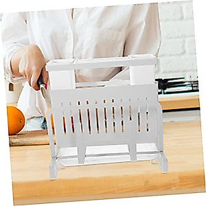 Hoement Knife Holder Dish Drying Racks Kitchen Accessory Display Stand Silverware Draining Chopstick Cage Kitchen Cabinet Organizer Household Rack Desktop Holder Blocks White Carbon Steel