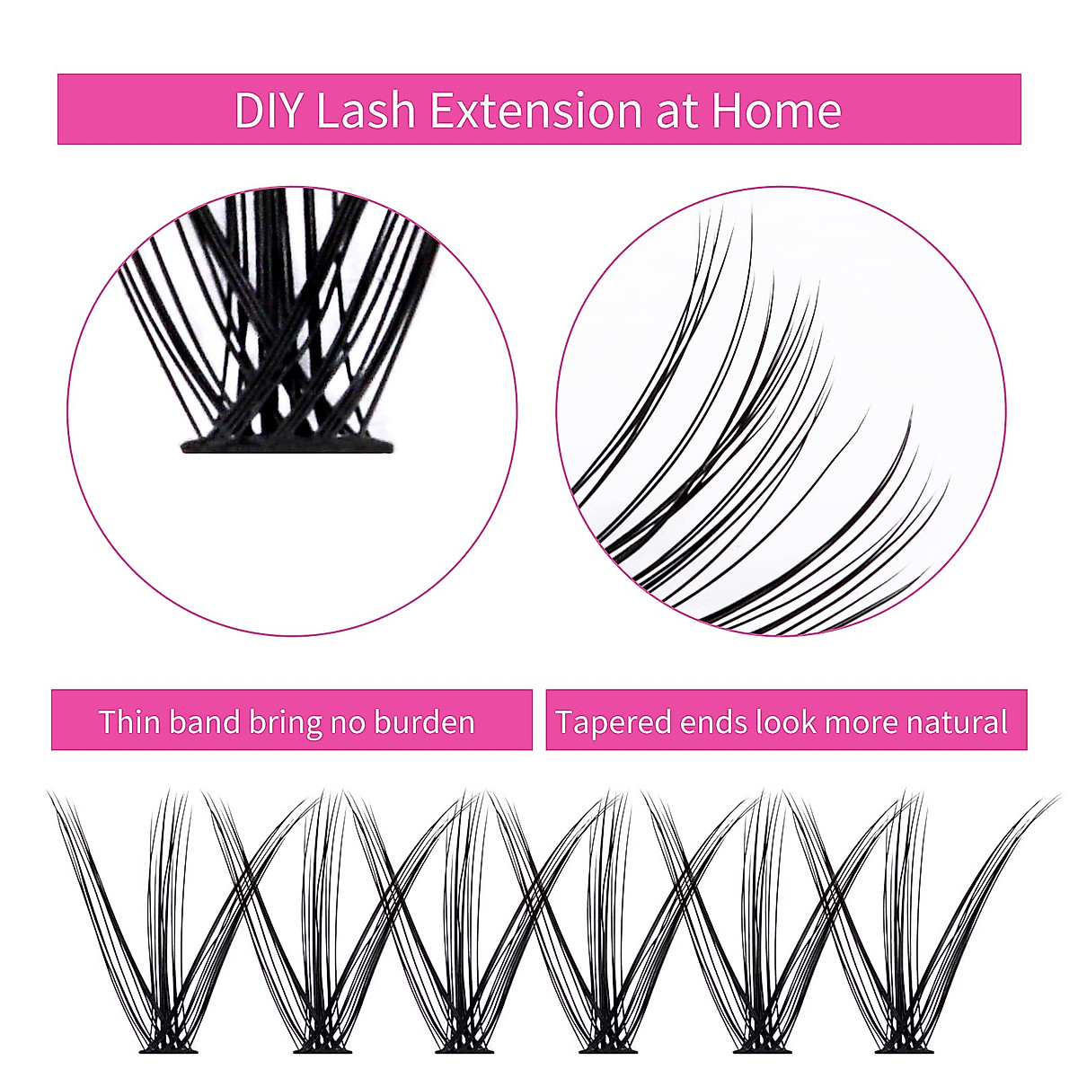 Fadlash DIY Lash Cluster individual Eyeslash Extension Volume Lash Clusters Thick Band Wispy Natural Eyelash Extension,Large Tray (40D-0.07-D, 8-16mm)