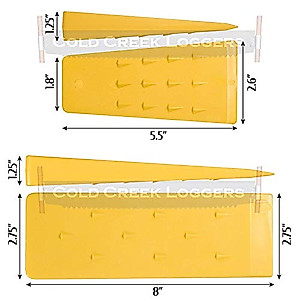 Cold Creek Loggers Felling Wedges, Tree Felling Wedges for Tree Cutting, Logging Wedge Set for Chain Saw, 5.5" (2-Pack) and 8" (2-Pack)