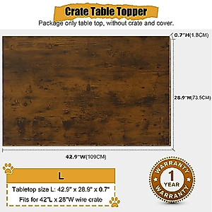 Deblue 42in Dog Crate Topper, Dog Kennel Table Topper, Rustic Style Decorative Dog Crate Topper for Small and Large Dogs