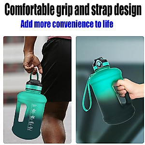 POPOACTI Sports Water Bottle, 63 Oz/1800mL, Leak Proof BPA Free Travel Outdoor For Men Women (Gradient_Cyan)