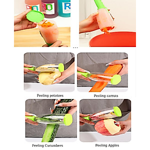 4Pcs Vegetable Peeler with Container,Stainless steel multi-function storage type peeling knife with barrel, Multi-functional Potato Orange Apple Peeler for Kitchen.