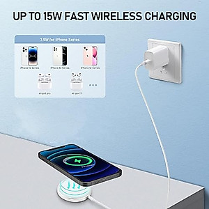 2 Pack 15w Fast Magnetic Wireless Magsafe Charger with 2 USB to C Adapter for iPhone 14/14 Pro/14 Pro Max,13/13 Pro/13 Pro Max/12 Series and AirPods 3/2/Pro and Other Models with Magnet Case