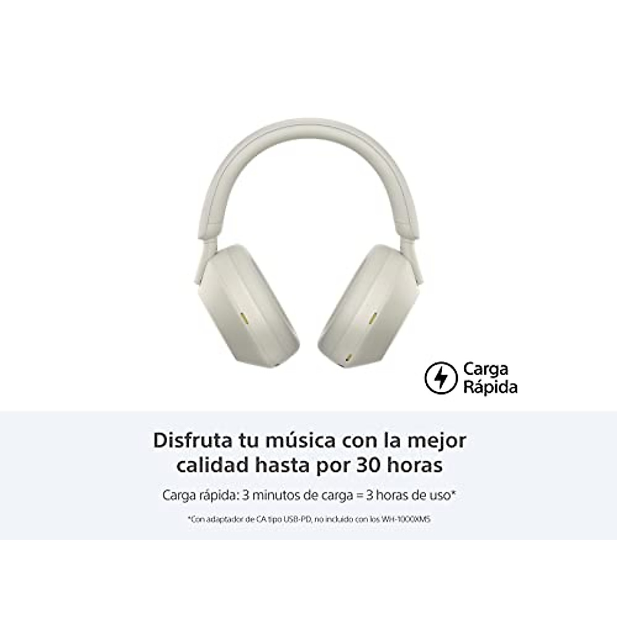 Sony WH-1000XM5 Noise Canceling Wireless Headphones - 30hr Battery Life - Over-Ear Style - Optimized for Alexa and Google Assistant - Built-in mic for Calls - Silver
