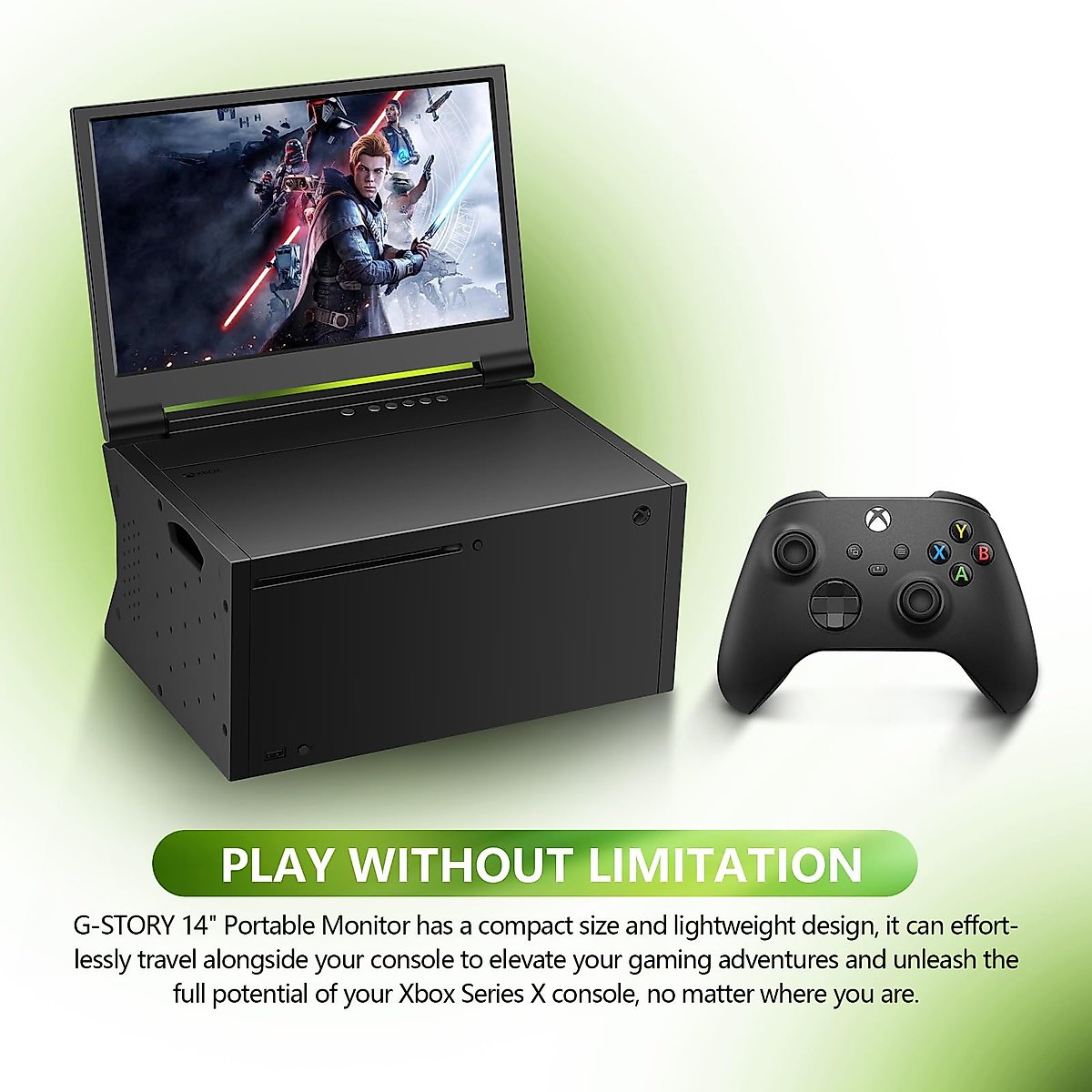 G-STORY 14‘’ Portable Monitor for Xbox Series X 4K Portable Gaming Monitor IPS Screen for Xbox Series S（not Included） with Two HDMI, HDR, Freesync Game Mode Travel (14“&4K for Xbox Series X)