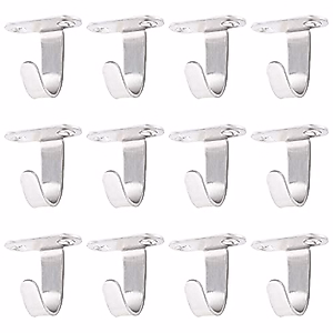 Unlorspy 12PCS Stainless Steel Under-Shelf Coat Hook with Screws Mount Ceiling Hooks Top Mount Hooks Towel/Robe Clothes Hook for Bathroom Kitchen Cabinet (Brushed Nickel)