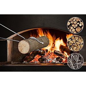 Skyflame 40-Inch Stainless Steel Log Claw Tongs - Heavy-Duty Metal Grip Grabber Tool for Indoor Fireplace Outdoor Gas FirePit & Wood Burning Chiminea/Campfire, Large Fire Tong for Moving Firelogs