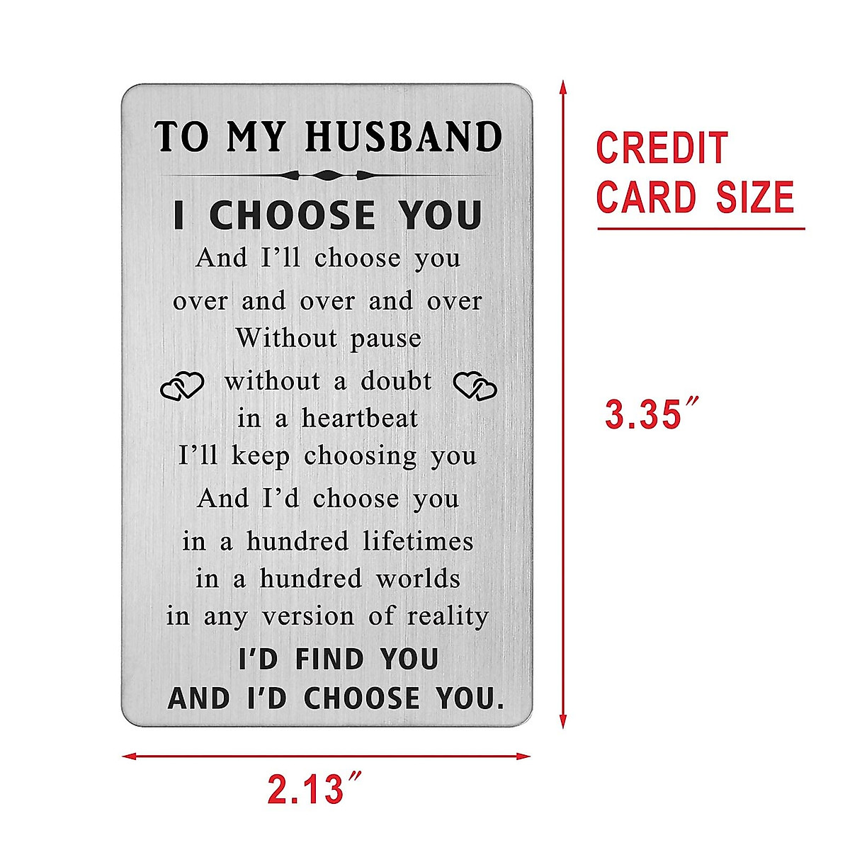 HYHYDHP Husband Fathers Day Card - Wedding Day Gifts for Husband from Wife - I Choose You Gifts for Him Husband - Groom from Bride, Engagement Card, I Love You Gifts, Anniversary Card for Men Ideas