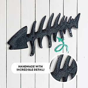 Wallcharmers Large Fish Bone Key, Leash, & Towel Holder | Nautical Home & Wall Decor