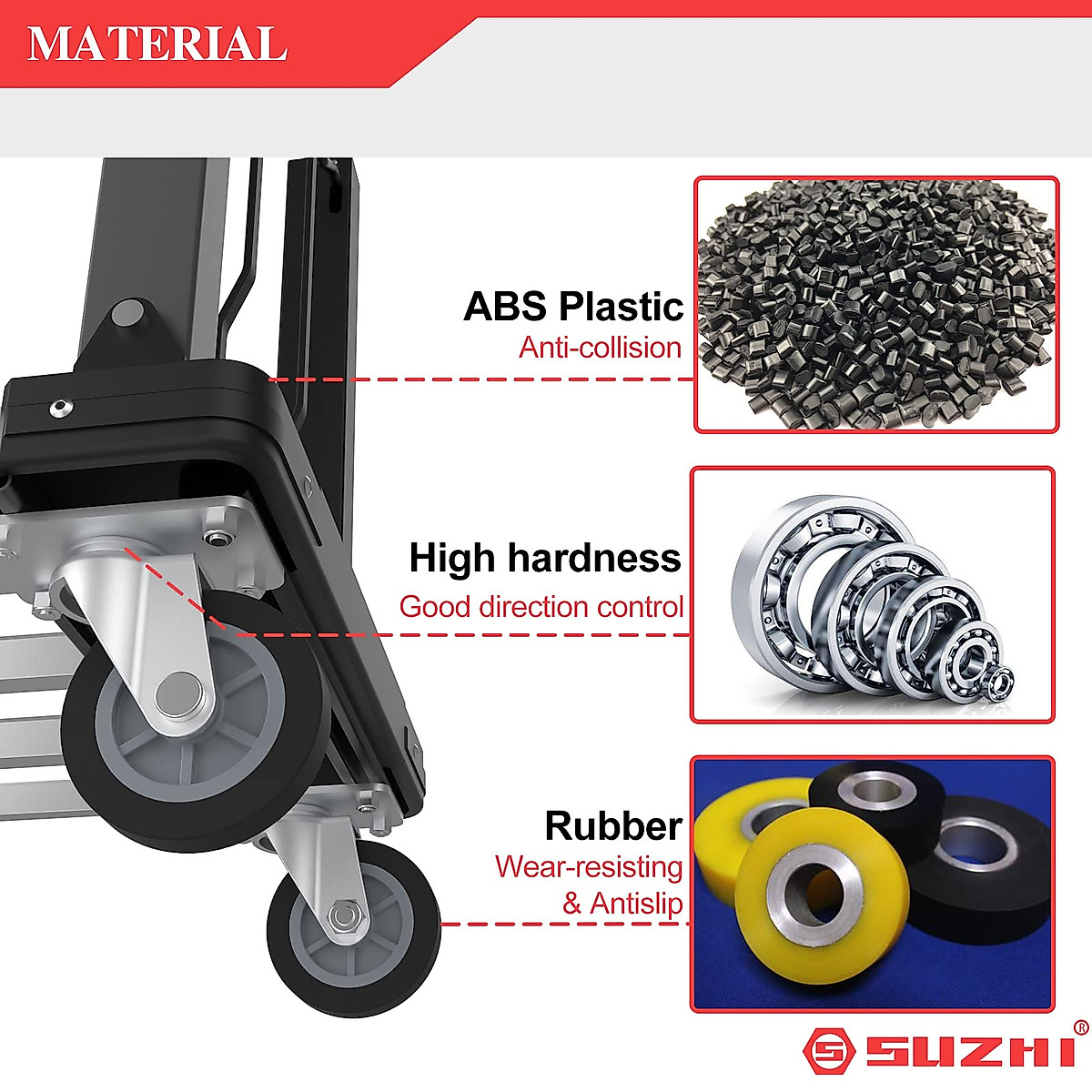 Folding Platform Truck cart with 4 Wheels, Moving Cart Collapsible Dolly, Foldable Dolly Cart, 330LBS Capacity, Durable, Solid & Essentials for Moving Luggage, Travel, Shopping