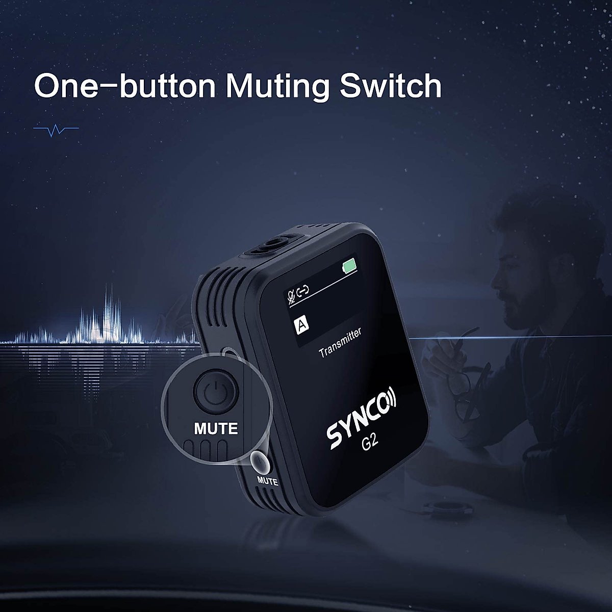 SYNCO G2-A2 Lavalier Microphone 2.4G Lapel Microfone Lavalier Mic System for Smartphone Table DSLR Camera Realtime Monitoring YouTube (G2-A2 Microphone)