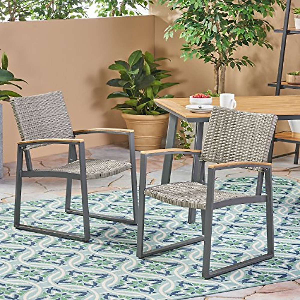 Christopher Knight Home Aubrey Outdoor Dining Chairs (Set of 2), Gray