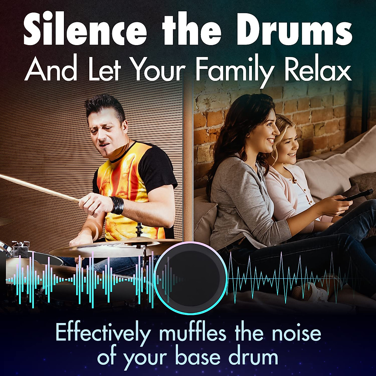 IMPRESA [2 Pack] Kick Drum Mute Pads for Silent Bass Drum - Mute Pad for Quiet Drum Practice - Practice Peacefully with Drum Dampeners - Kick Drum Practice Pad for Drum Muffling - Drum Mutes Pack