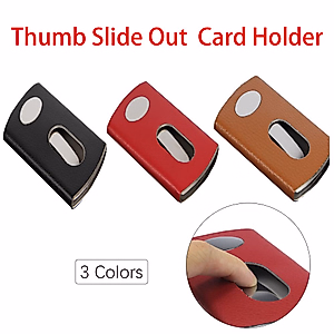 Slide Out Business Holder Pocketbook Slim Metal Wallet Metal Credit Card Stainless Steel Business Case Id Card Business Card Business Card Holder Card Cover-Red