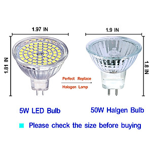 OTTOSEA MR16 LED Bulbs, GU5.3 Light Bulbs,5W (50 Watt Equivalent), 12V ACDC, Daylight White 6000K, 120 Degree Beam Angle Two pin for Landscape,Recessed,Track Lighting, Non Dimmable, Pack of 6