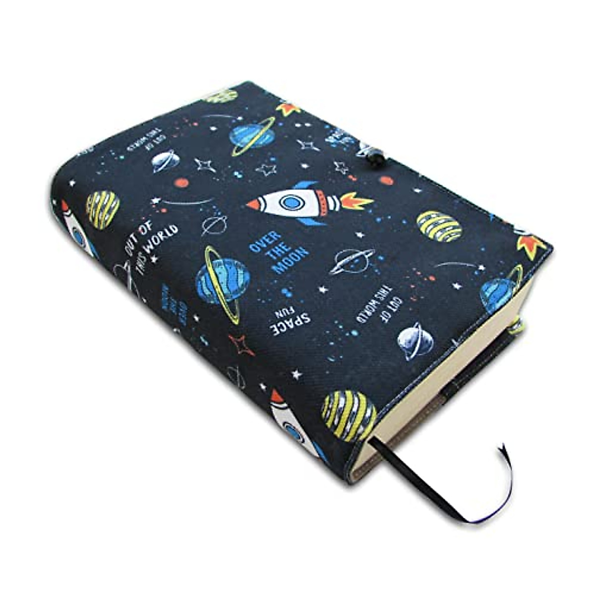 Book Sleeve Cover - Fabric Novel for Adult Books Cover for Paperback, Space Pattern Washable Book Protector - 5.5 x 8.2 x 1.6 Padded Case for Novel