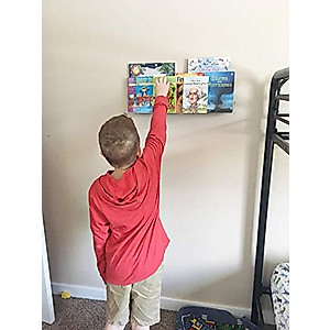 NIUBEE 2 -Packs Kids Acrylic Floating Bookshelf 36 Inch, Clear Bathroom Wall Floating Shelves, Invisible Wall Bookshelves Ledge Book Shelf, 50% Thicker with Free Screwdriver