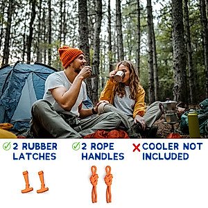 Rubber Latch Kit and Rope Handles for YETI Coolers and RTIC Coolers - Rubber Cooler Latches and Rope Handles - Rope YETI Handle and YETI Cooler Latches Replacement - YETI Latches Replacement