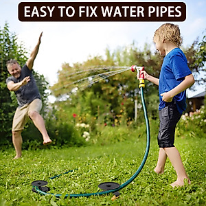 2 PCS Garden Hose Guide Spike,Hose Guide Stake Heavy Duty Pure Metal Hose Roller Guide,Keep Flowering Hose Out of Flower Beds,Rustproof Coated Garden Hose Stake for Yard,Lawn Hose Roller Support