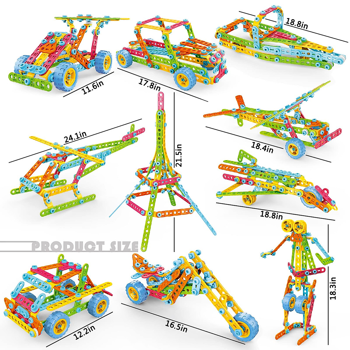 aspeepol 179 Pieces Boys Stem Toys Activities Kids Building Toys and Blocks for Kids Ages 5-12 Construction Tinker Tool Kit Learning Educational Erector Set DIY Childrens Engineering Gift for Kids