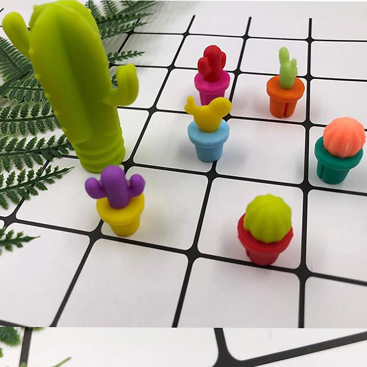DOITOOL Wine Glass Charms Markers, 7 Pcs Silicone Wine Bottle Stopper Cactus Shaped Champagne Stopper Food Grade Beverage Closures Bar Preservation Tool Random Color