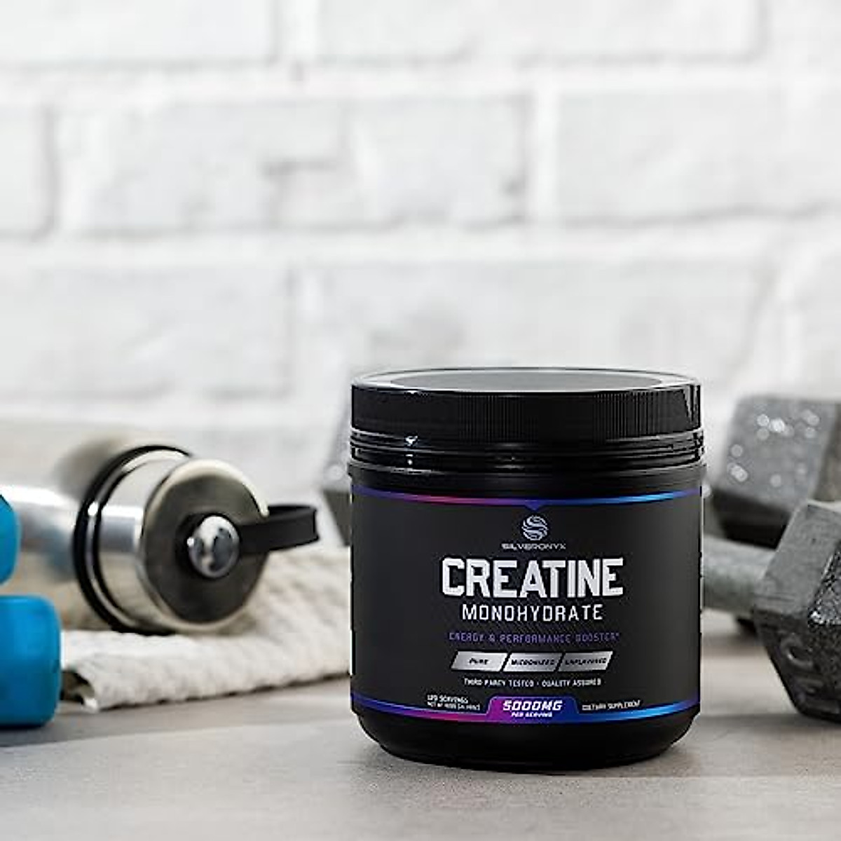Creatine Monohydrate Powder - 100% Pure Micronized Creatine 5000mg (5g) - Creatine Pre Workout, Supports Muscle Building, Cellular Energy, Recovery & Strength, Vegan, Keto, Gluten-Free - 60 Servings