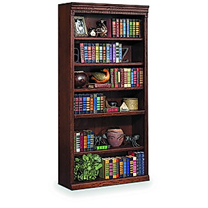Martin Furniture Huntington Oxford 72" Wood Bookcase, Storage Cabinet, Office Shelves, Brown (HO3672/B)