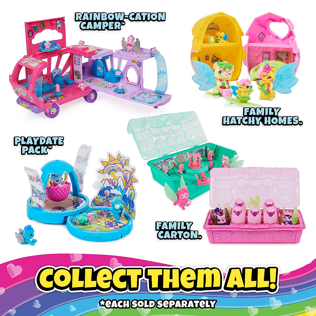 Hatchimals CollEGGtibles, Transforming Rainbow-Cation Camper Toy Car with 6 Exclusive Characters, 10 Accessories, Kids Toys for Girls Ages 5 and up