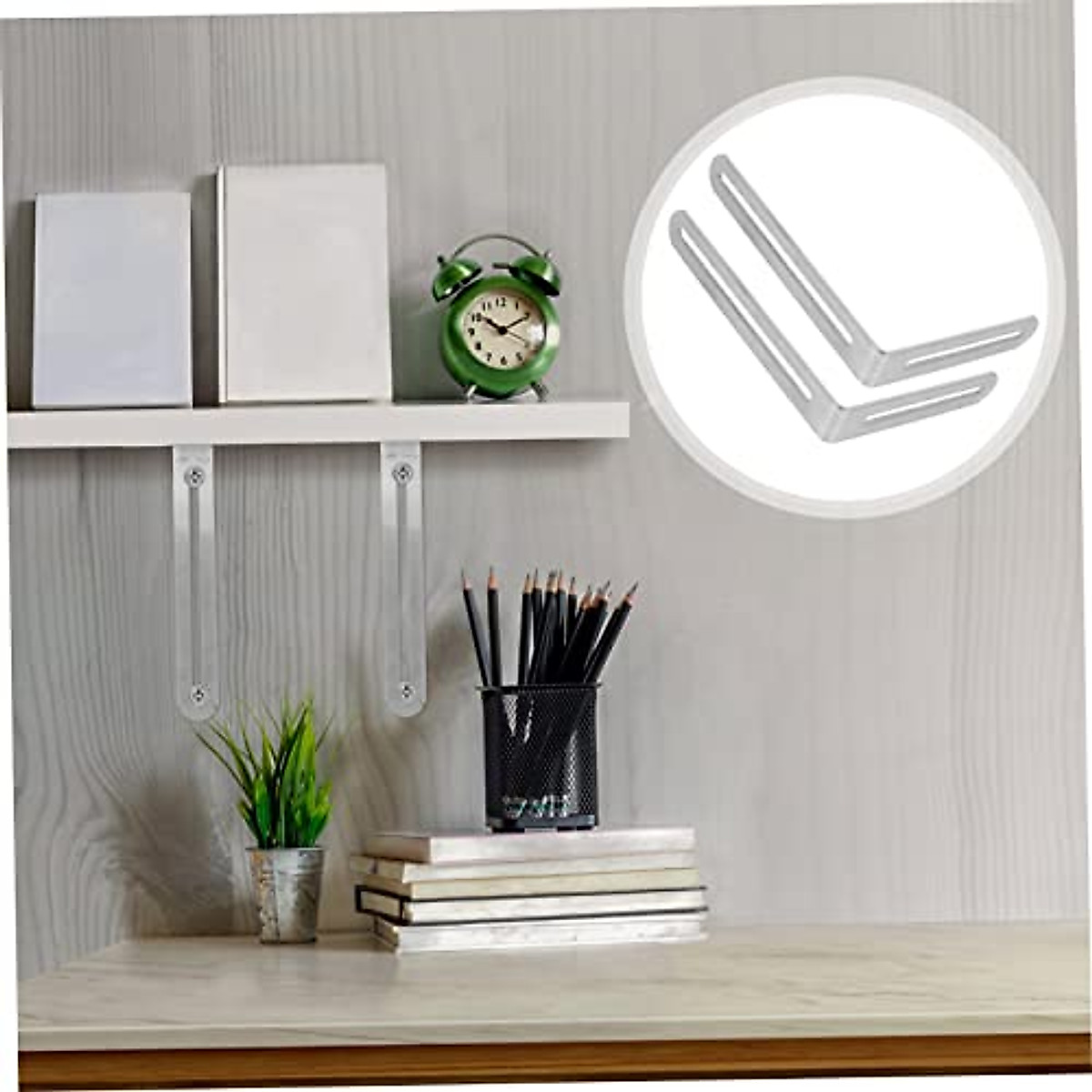 CRILSTYLEO 5pcs L-Shaped Gusset with Groove Angle Brackets for Wood Shelf Brackets for Shelves Wire Rack Shelving Corner Shelves Stainless Steel Shelves Shelf Support Bracket Shelf Bracket