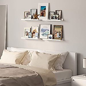 You Have Space Lagos 17" Kids Bookshelf, Picture Ledge Shelf for Living Room Decor, Office Decor and Farmhouse Kitchen Decor, White Set of 4