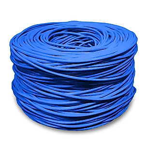 SolidLink - SL601N CAT5e 1000ft UTP Solid Conductor Cable 24AWG LAN Network Ethernet RJ45 Wire, Blue (SL601),