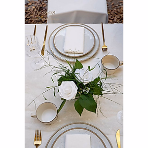 Floroom Artificial Flowers 50pcs Realistic White Foam Fake Roses with Stems for DIY Wedding Bouquets Baby Shower Centerpieces Floral Arrangements Party Tables Home Decorations