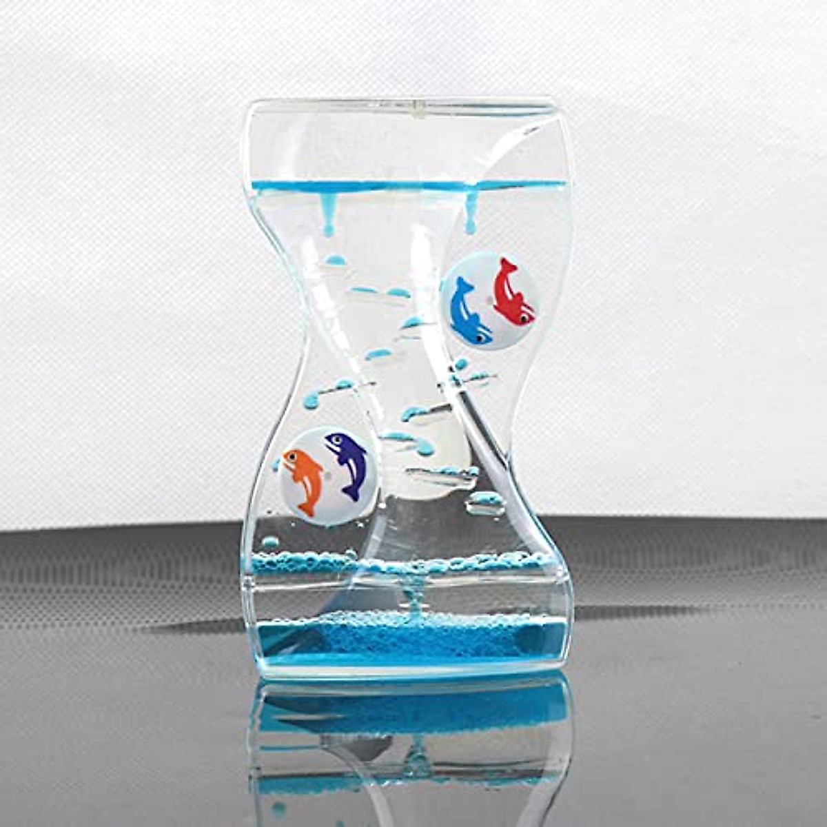 Liquid Timer,Moving Drip Oil Hourglass,Liquid Motion Bubbler Timer,Stress Relief Timer Toy, Time Management for Kitchen Daily Classroom Game Home Office,Orange
