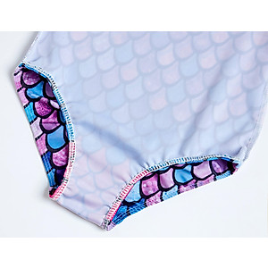 Girls Bathing Suits for 10-12 Years Old Big Kids Colorful Mermaid Scale Pattern Swimsuit One Piece Swimwear for Swim Lessons