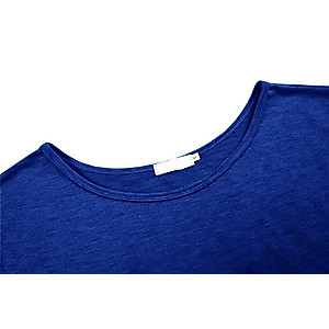 LYXIOF Womens Off Shoulder Sweatshirt Slouchy Long Sleeve Shirts Pullover Tops Blue 2XL