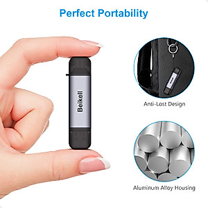 Beikell SD Card Reader,Dual Connector USB C USB 3.0 Memory Card Reader Adapter - Supports SD/Micro SD/MMC/SDXC/SDHC/Micro SDHC Compatible with MacBook Pro, MacBook Air, Galaxy S21, S22