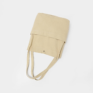 Jeelow Canvas Tote Handbag Shoulder Bucket Hobo Bag Purses For Men Women (Khaki)