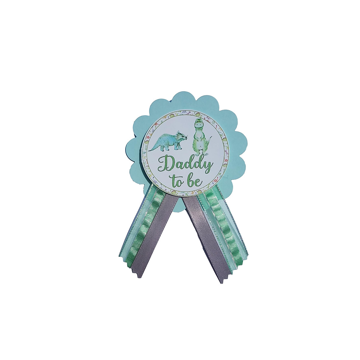 Dinosaur Baby Shower Pins for Mommy Daddy Grandma Jungle Family to wear, It's a Boy Baby Sprinkle (DADDY)