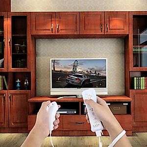 PowerLead Controller for Wii, Built-in Motion Plus Remote and Nunchuck Controller for Nintendo Wii and Wii U + Silicon Case White