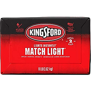 Kingsford Match Light Instant Charcoal Briquettes, BBQ Charcoal for Grilling, Ready in 10 Minutes, No Lighter Fluid or Starter Needed, 12 lbs