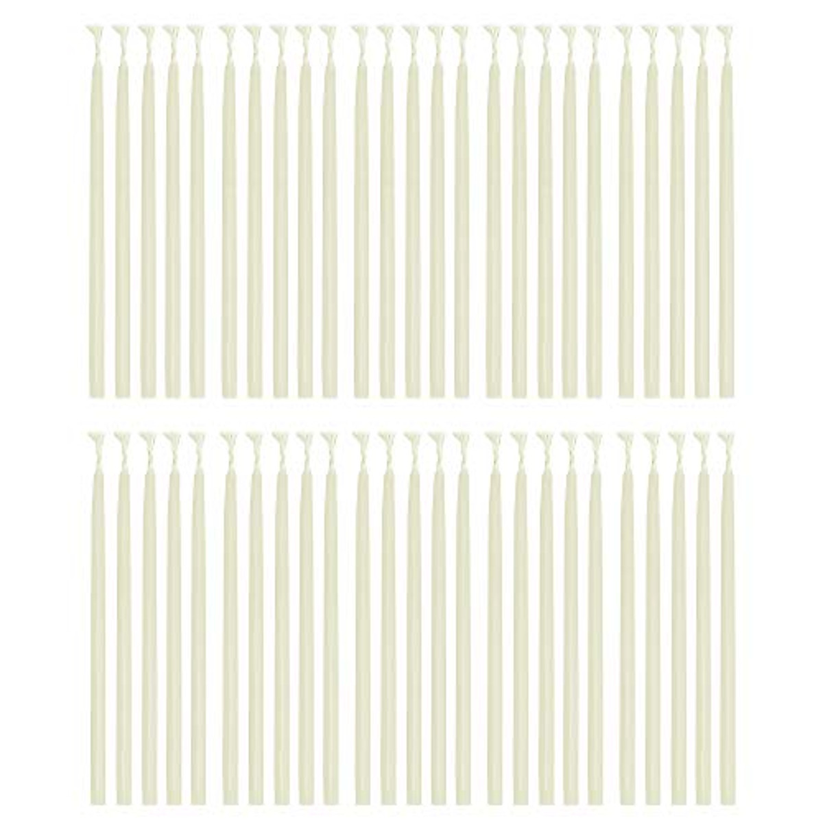 Hyoola Beeswax Birthday Candles - 50 Pack - Natural Dripless Decorative Candles with Long Lasting Burn - Elegant Taper Design, Soothing Scent - 6" Tall - Handmade in The USA