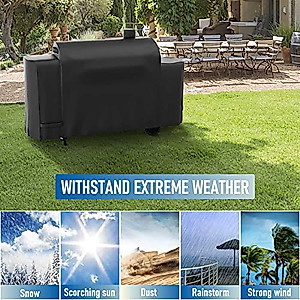 Grisun Grill Cover for Pit Boss 1100 Pro Series Triple-Function Pellet and Gas Combo Grill PB1100PSC2/PB1100PSC1, Sportsman PB1230SP, 600D Heavy Duty Grill Cover, PB 67364