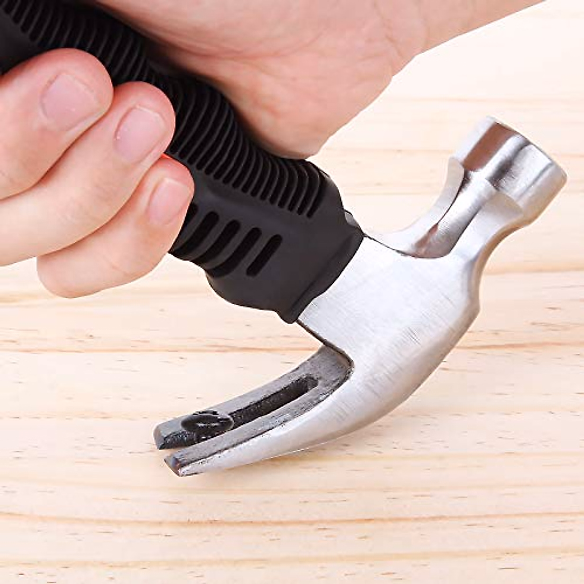 8 OZ Stubby Claw Hammer, 4 Pack Small Claw Hammer Mini Stubby Hammers with Soft Rubber Handle for Home Repair, DIY, Building, Woodwork, Household Work and Outdoor Camping