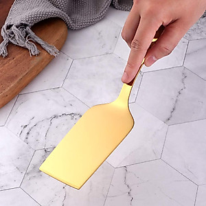 Lasagna Server, BuyGo Gold Pizza Shovel Cookware Stainless Steel Pie Server, Mirror Polish & Dishwasher Safe