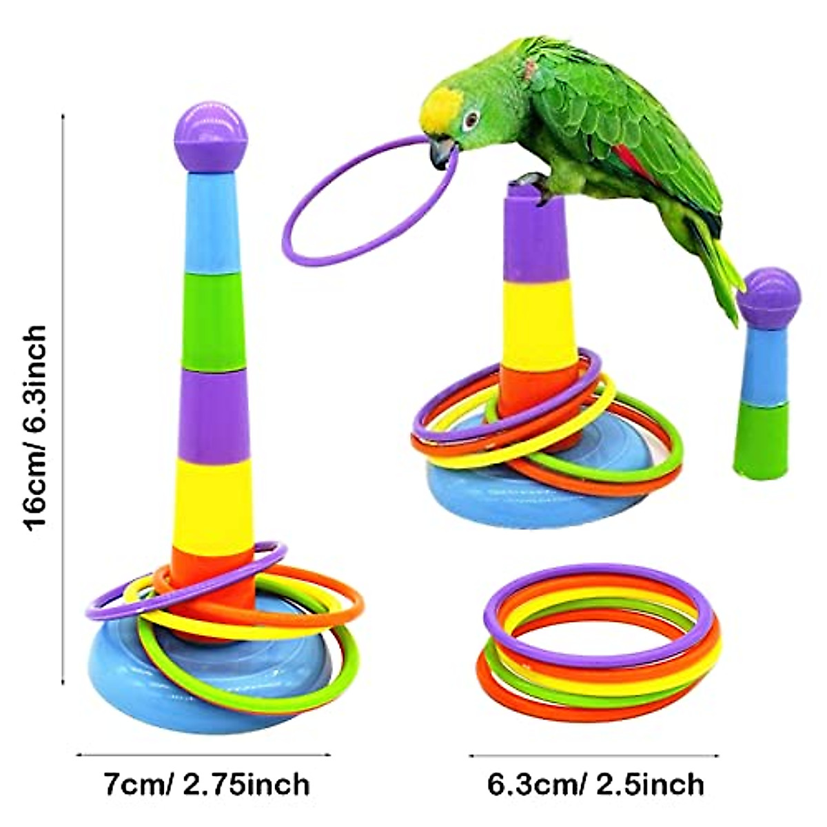 NA Allazone 17 PCS Bird Toys Parrot Swing Toys Pet Birds Cage Toys Chewing Hanging Bell Toys for Parrot, Cockatiel, Conures, Love Birds, Finches, Style 5