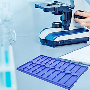 4pcs Microscope Slide Storage Plate - Each Plate 20 Slices Microscope Slide - Drying Storage Trays for Pathological Operation Cooler Microscope Slides (White/Blue)